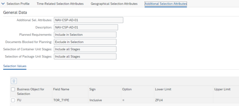 SAP TM: Navigate Selection Profiles for Logistics Management