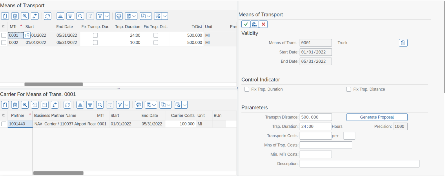 Transportation Lane in SAP Transportation Management | NAV-IT