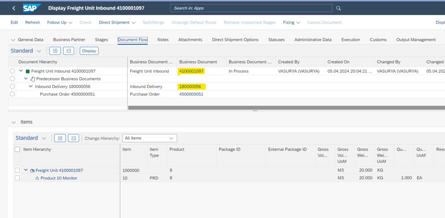 Inbound Process Flow SAP TM BN4L: Mastering Logistics | NAV-IT